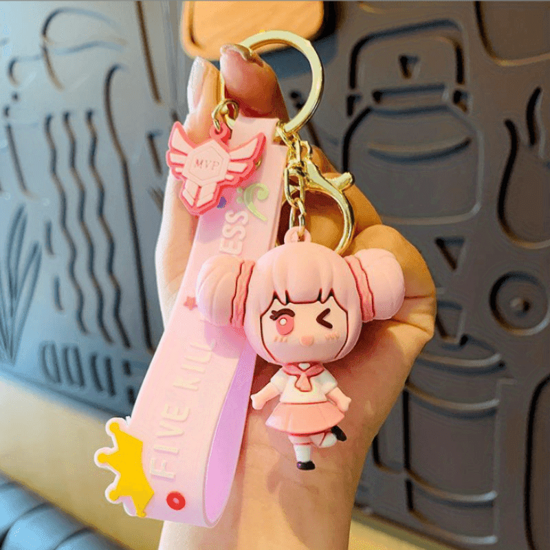 1pc keychain couple cartoon cute car key chain doll school bag small ...