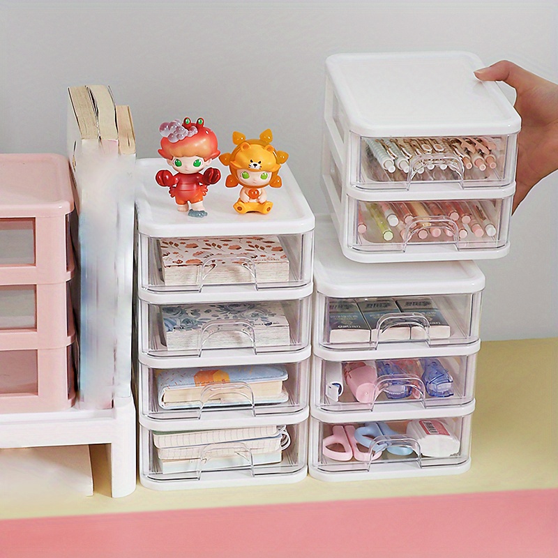 Desktop Storage Box Drawer Cosmetic Transparent Large - Temu United Kingdom