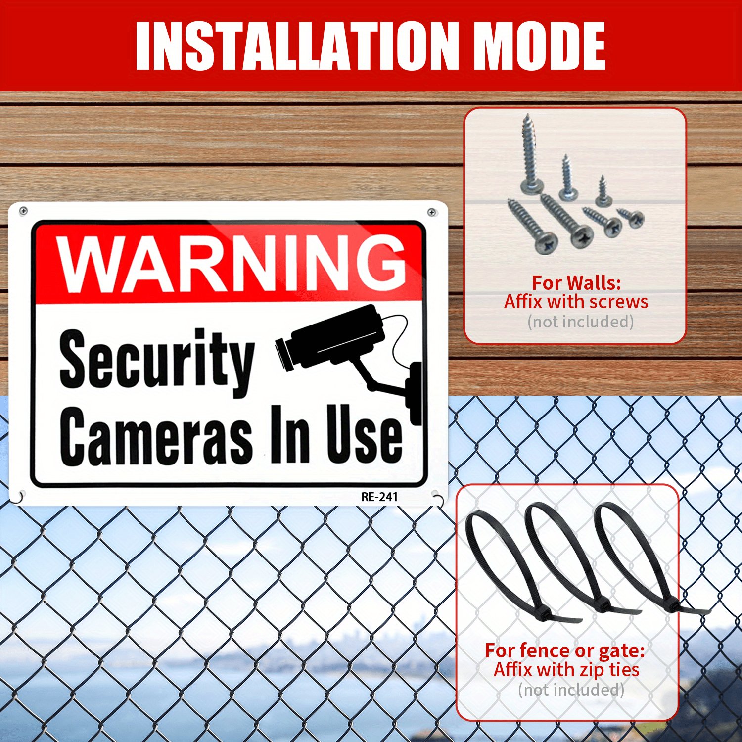 Warning Video Surveillance In Use Sign Security Cameras In - Temu