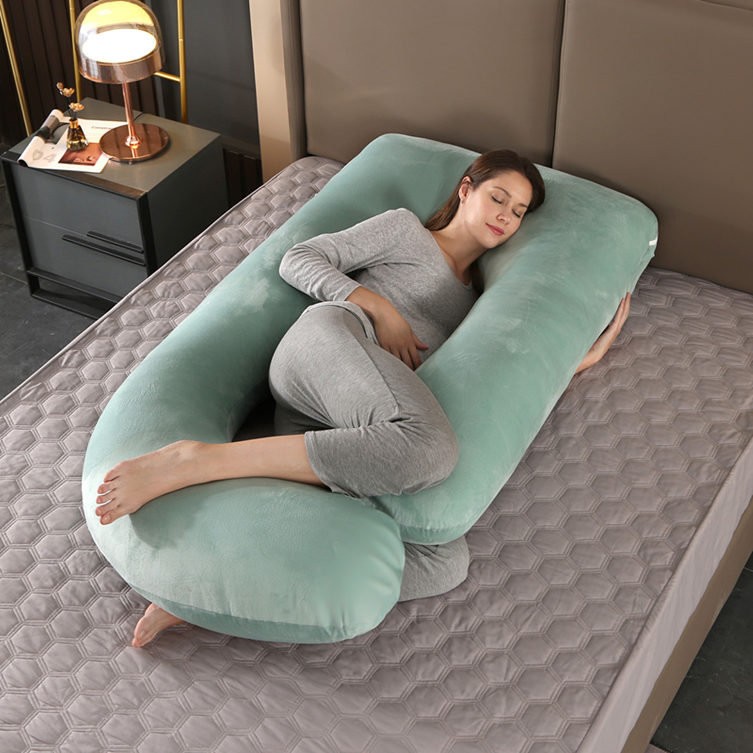 Maternity Pillow Side Sleeping Detachable G Shaped Waist Support Pillow ...