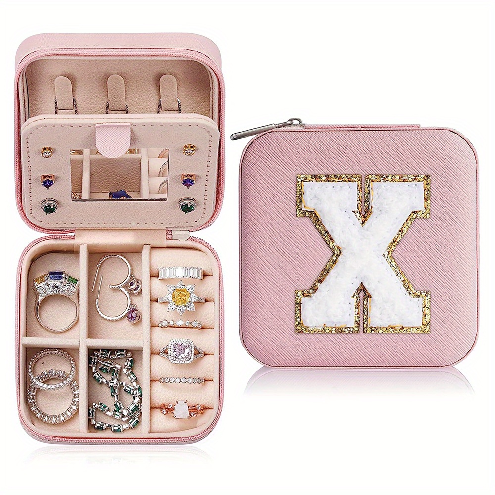 Personalized Initial Jewelry Organizer Package Box Mirror - Temu South ...
