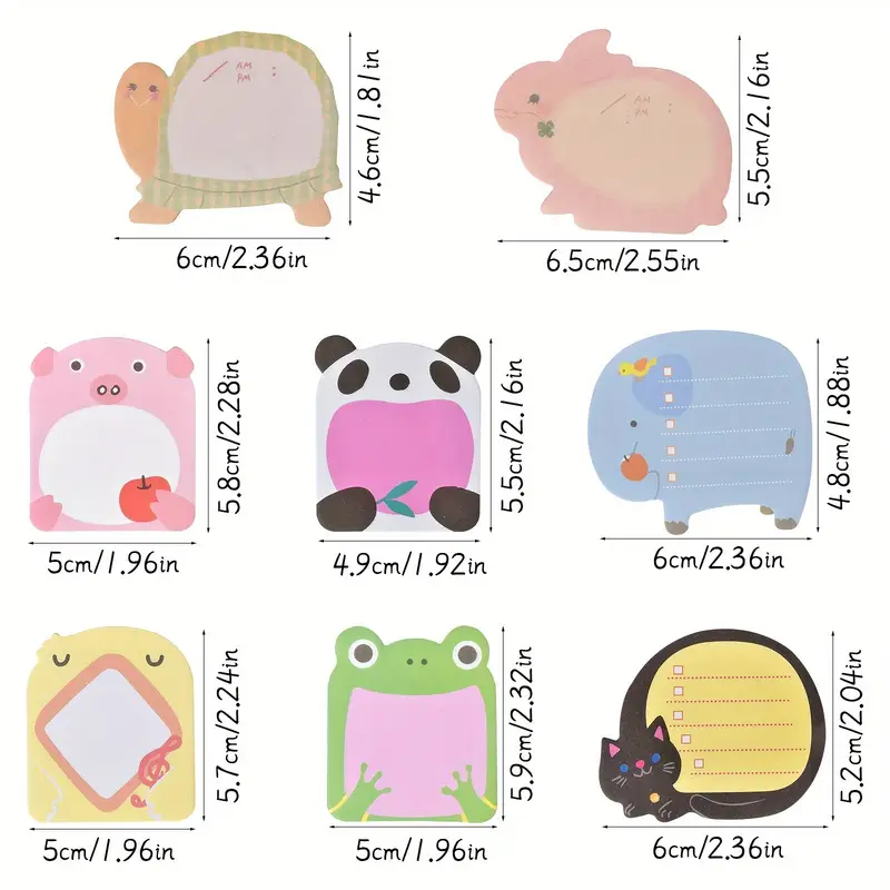8 Pads Sticky Notes Animal Sticky Notes Removable Self - Temu 8 Pads Sticky Notes Animal Sticky Notes Removable Self - Temu