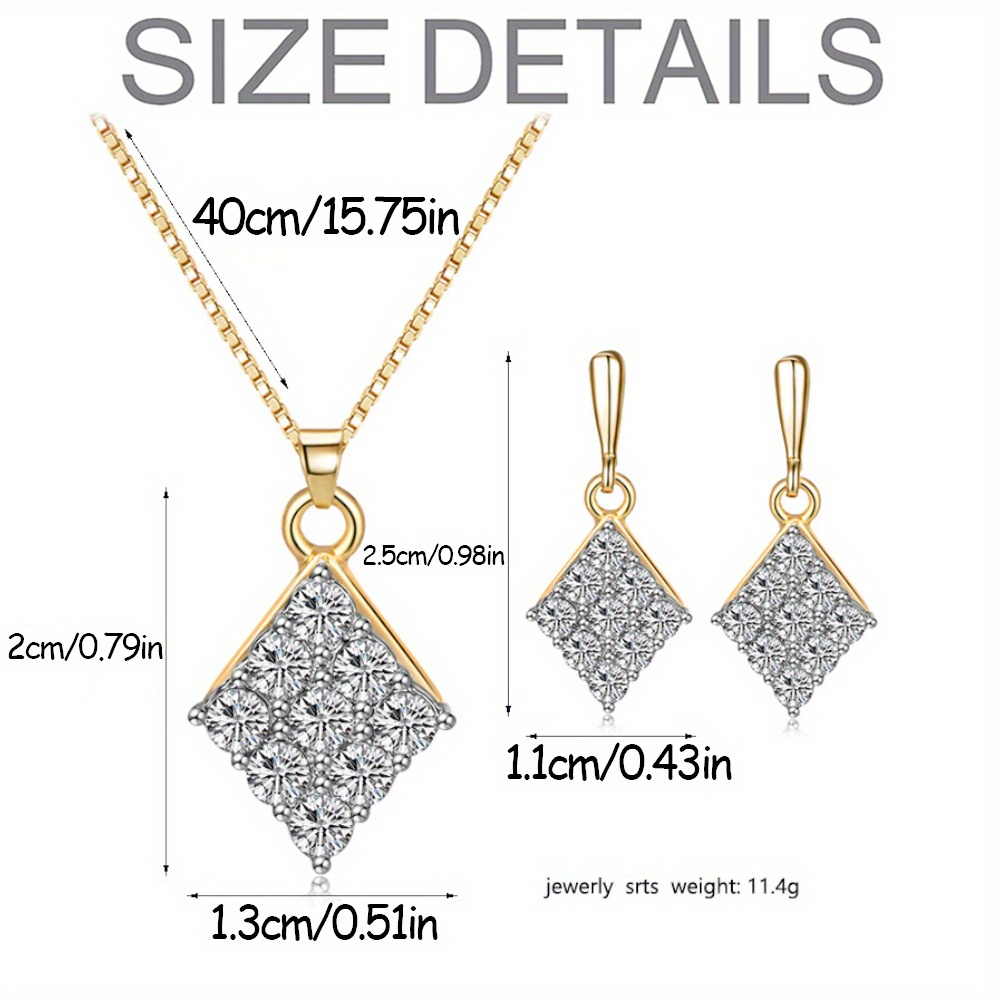 Earrings Plus Necklace Dainty Jewelry Set Shape - Temu Australia