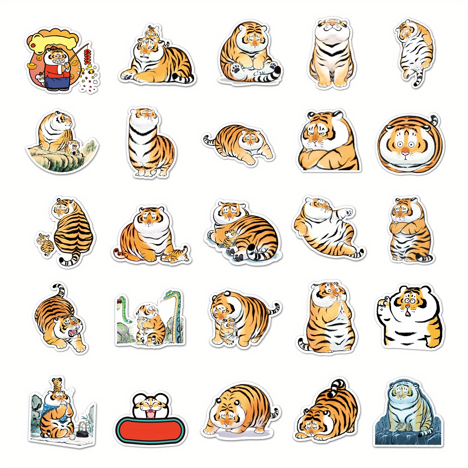 Fat Tiger Luggage Stickers Creative Trend Suitcase Laptop - Temu United ...