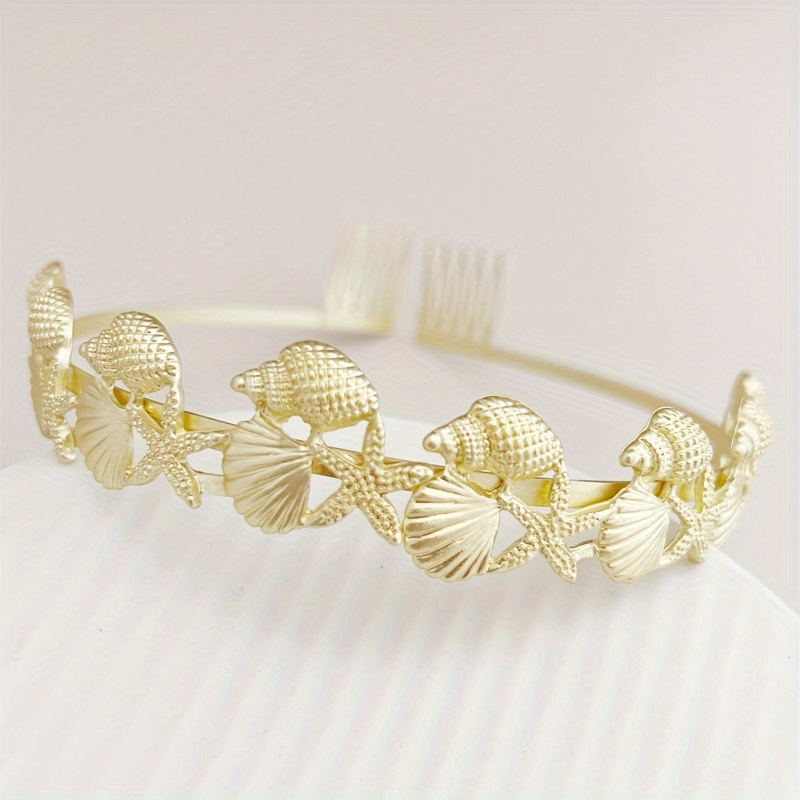 1pc Girls Shell Metal Hair Hoop Boho Style Simple Versatile Head Hoop ...