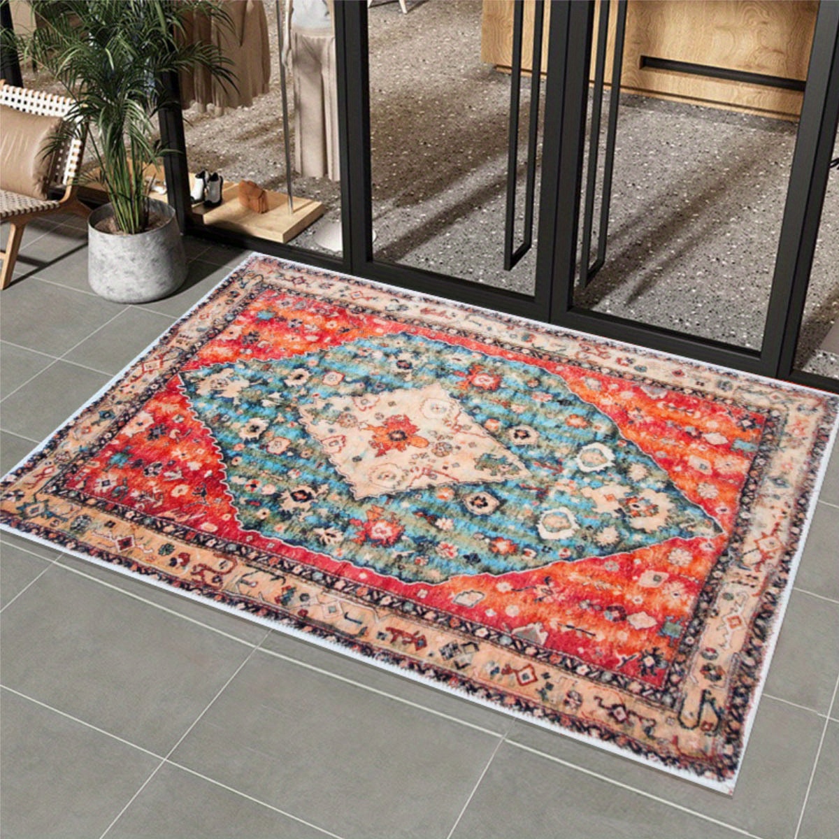 vintage boho area rug soft comfortable study bedroom carpet - Temu ...