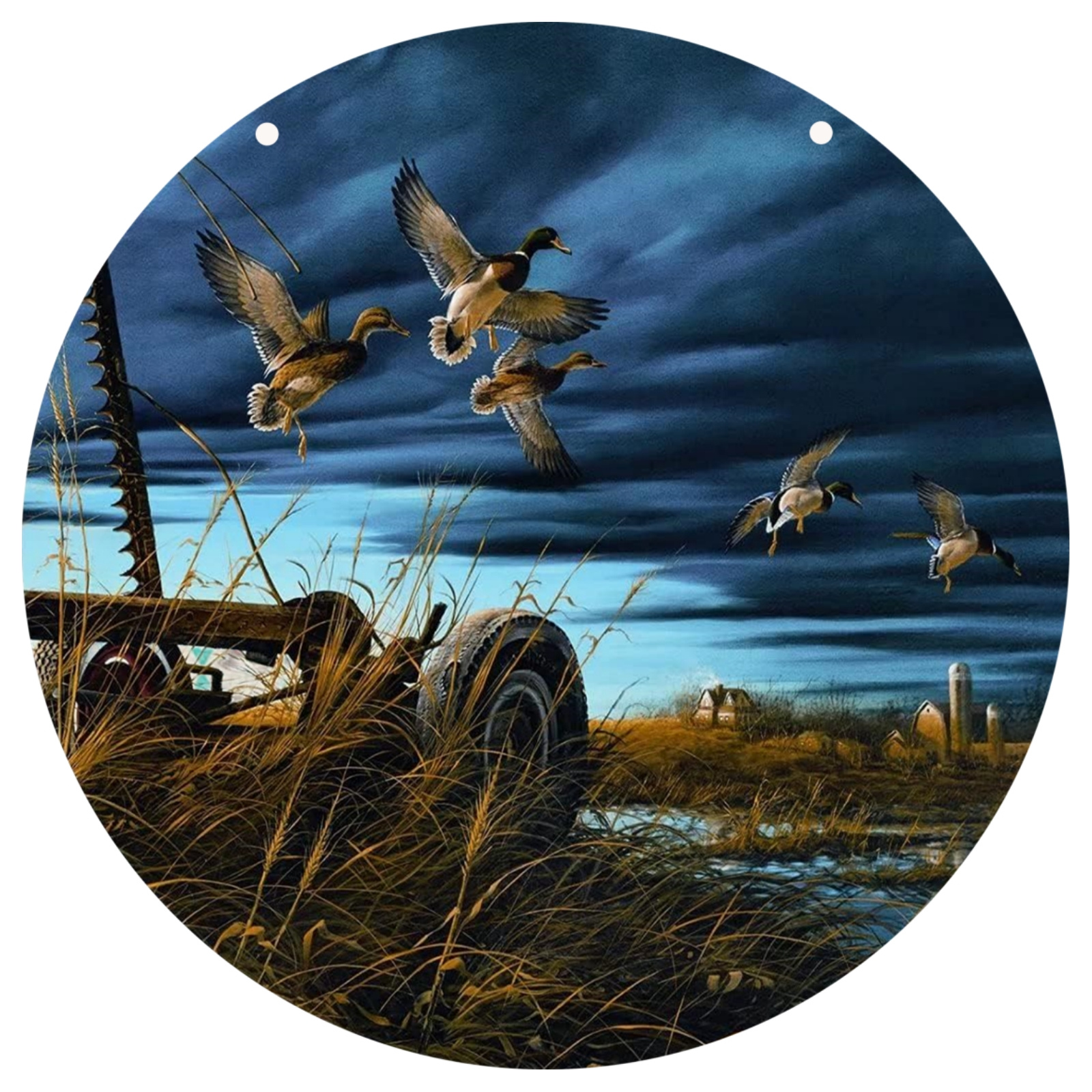 Round Wood Sign Rustic Wall Decor Wildlife Paintings - Temu Australia