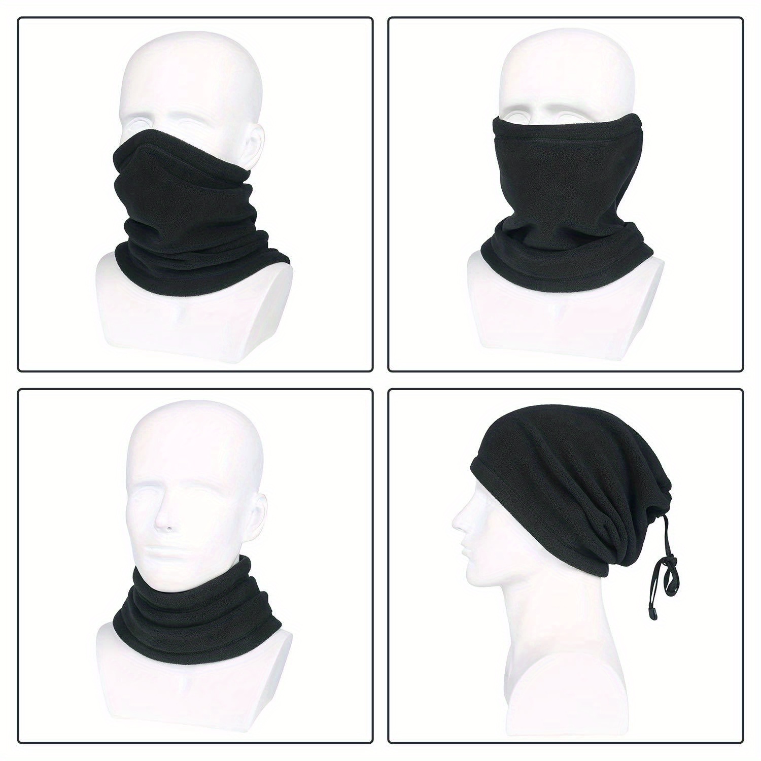 1pc unisex winter polar fleece 3in1 multifunctional hat neck warmer ...