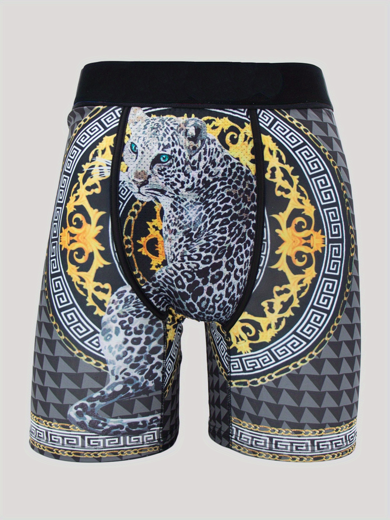 men's graphic long boxer briefs shorts breathable comfy - {region_name}