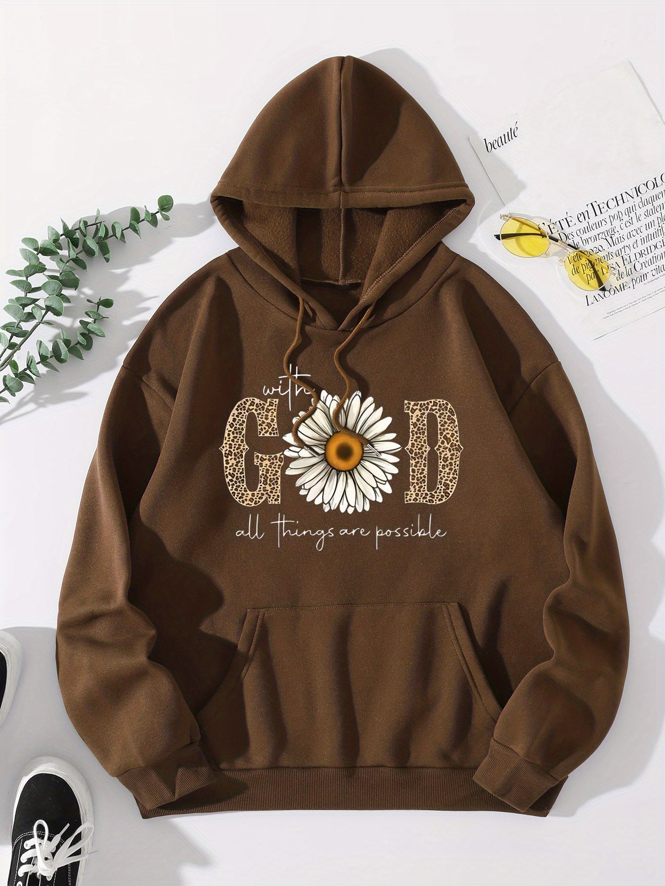 God Print Kangaroo Pocket Hoodie Casual Long Sleeve - Temu Philippines