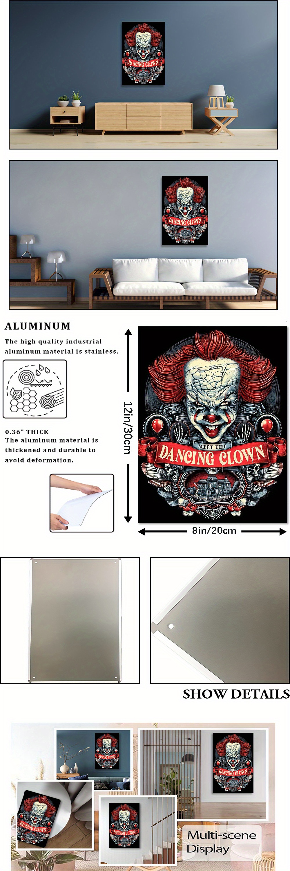 Classic Horror Movie Character Decoration Metal Tin Sign - Old Horror ...