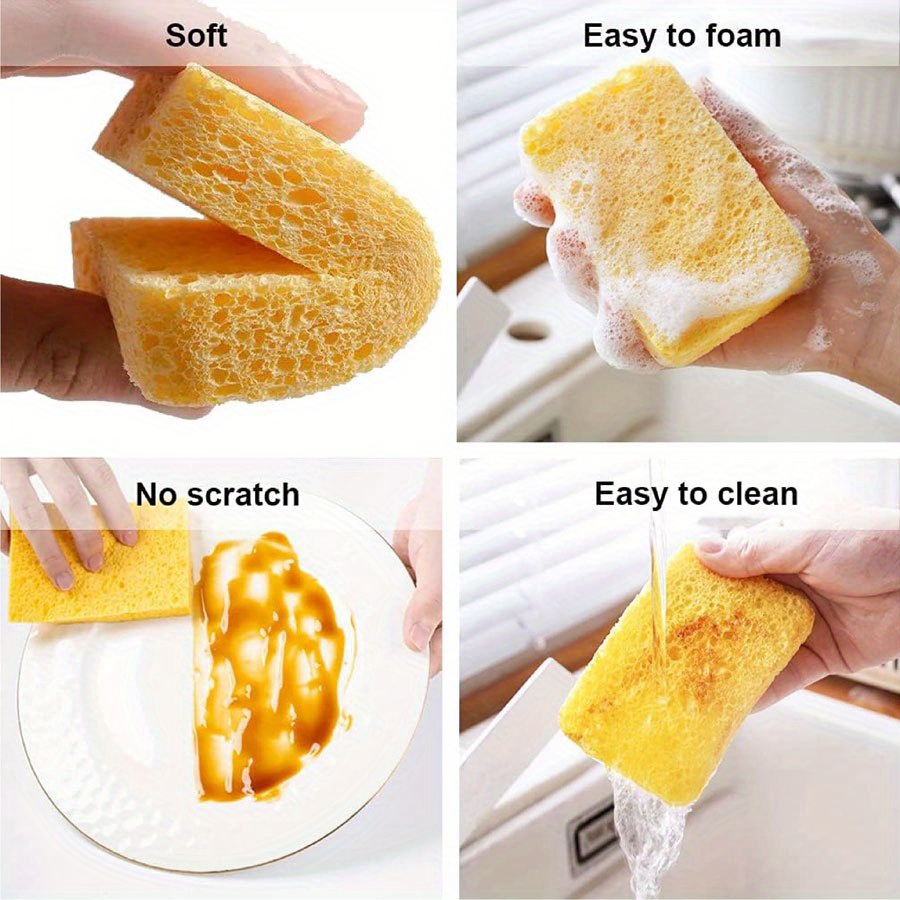Compressed Wood Pulp Cleaning Sponge Scouring Pad Household - Temu Ireland