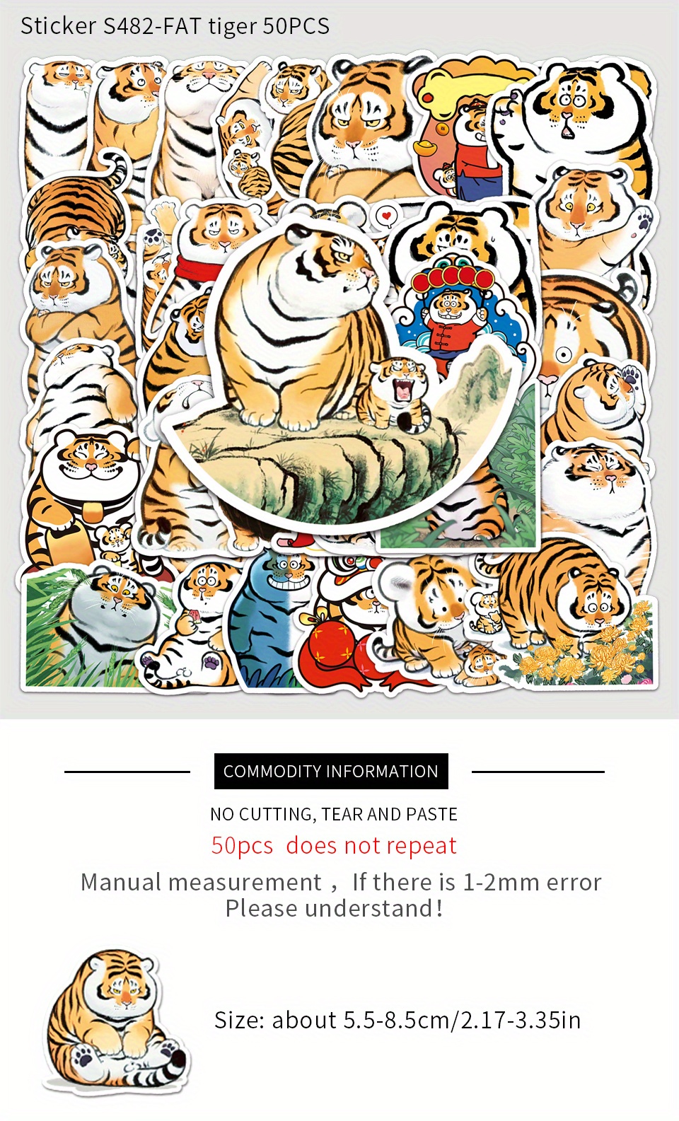 Fat Tiger Luggage Stickers Creative Trend Suitcase Laptop - Temu United ...