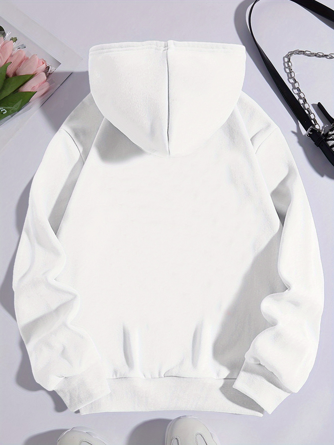 Letter Print Kangaroo Pocket Hoodie Casual Long Sleeve - Temu New Zealand