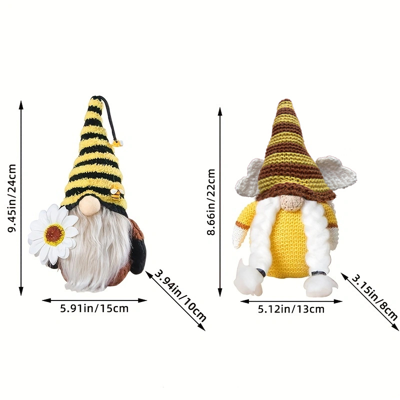 Bee Festival Gnome Doll Knitted Plush Sunflower Faceless - Temu New Zealand