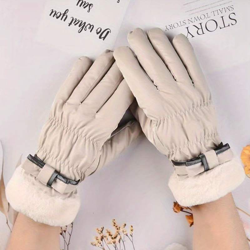 Thickening Plush Warm Cycling Gloves Windproof Waterproof Winter Gloves ...