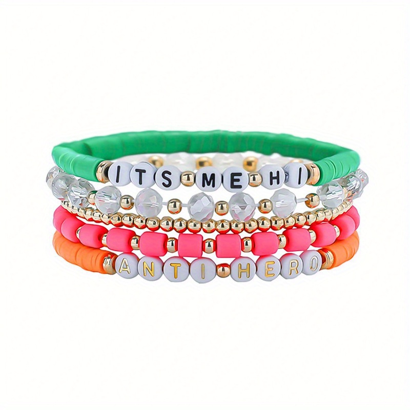 Boho Rainbow Soft Clay Bracelet Women Handmade Multicolor - Temu United ...