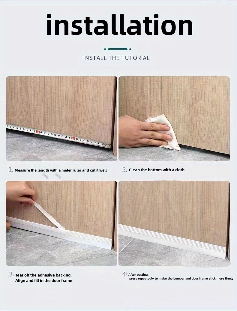 self silicone door draft stopper – door seal strip - Temu New Zealand