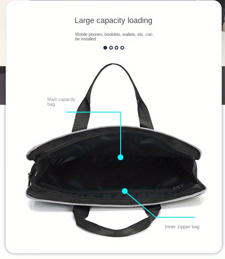 Briefcase Handbag Men Meeting Office Zippered - Temu United