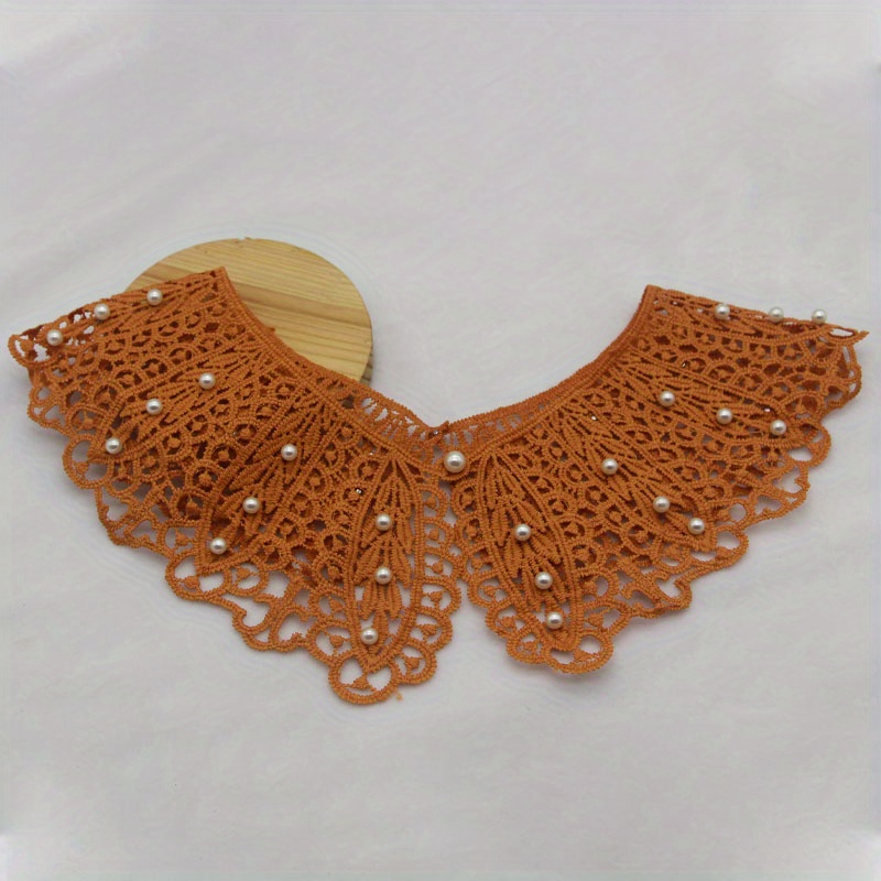 elegant hollow shawl solid color pearl button - Temu Australia