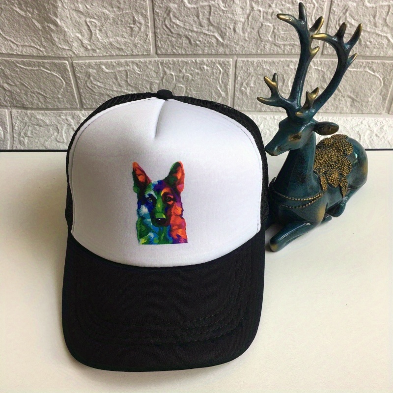 1pc Creative Mesh Animal Seriesgerman Shepherd Baseball Cap For Outdoor ...