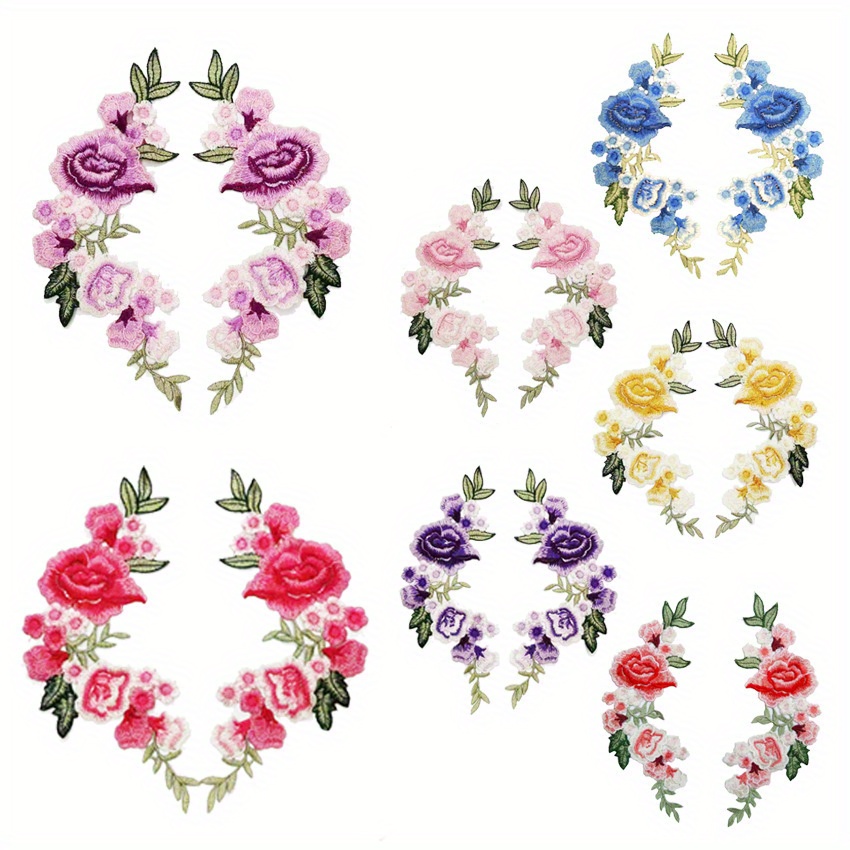 Clothing Accessories Embroidery Lace Fabric Stickers Flowers - Temu