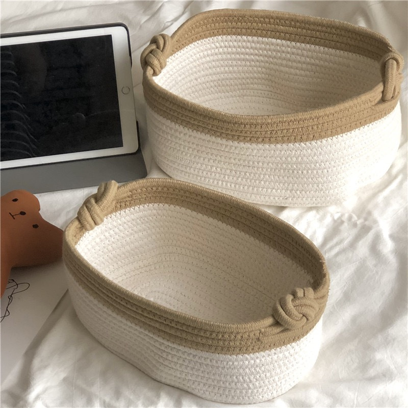 Boho Foldable Woven Basket Handles Durable Storage Basket - Temu