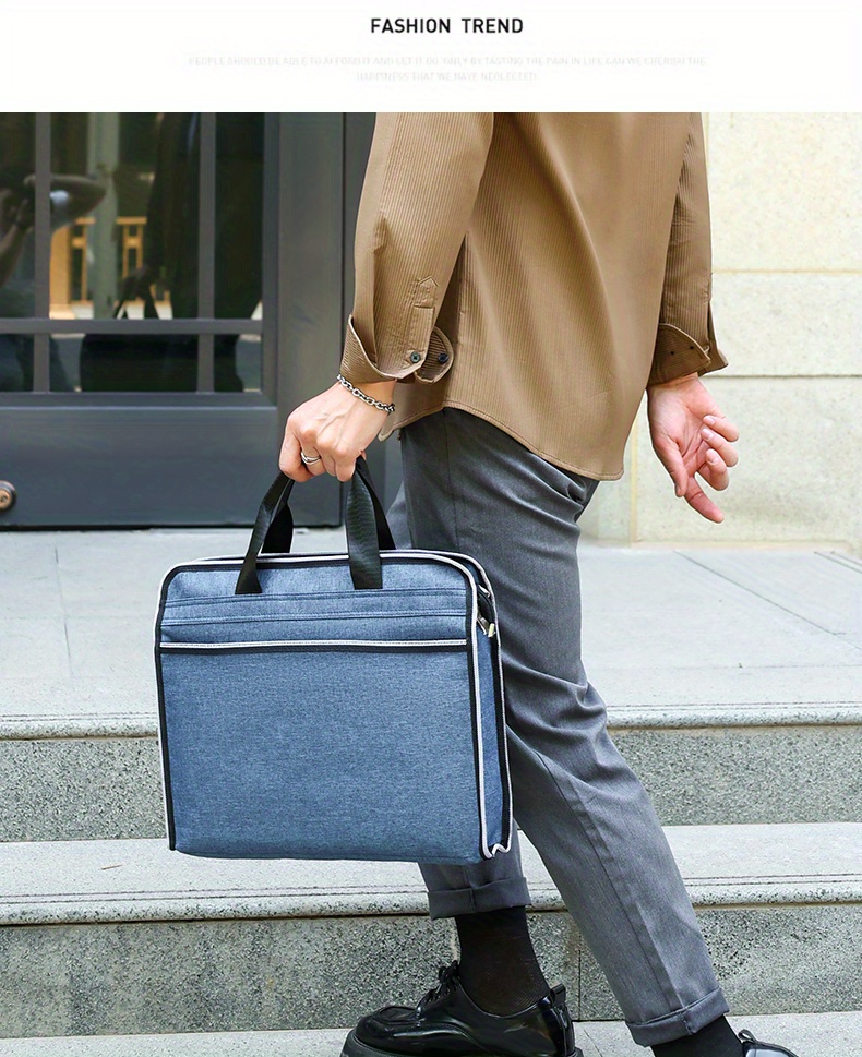 Briefcase Handbag Men Meeting Office Zippered - Temu United