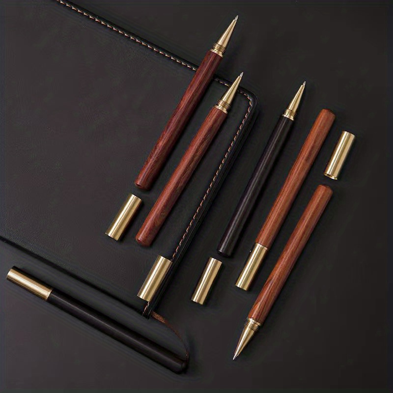 Vintage Sandalwood Wood Gel Pen Brass Wooden Pens - Temu