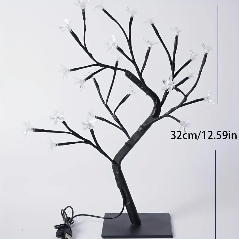 1pc 벚꽃 나무 라이트 Led 실내 방 장식용 나무 라이트 침실 홈 루미너스 시뮬레이션 벚꽃 나무 라이트 Temu