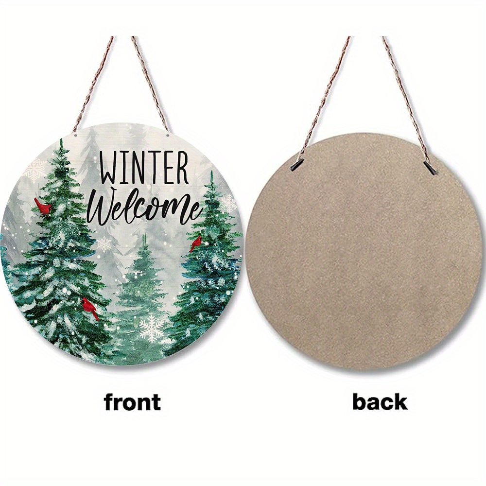 Sign Front Door Decor Winter Farmhouse Pine - Temu Australia