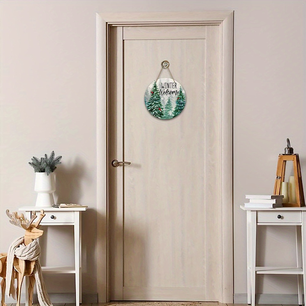 Sign Front Door Decor Winter Farmhouse Pine - Temu Canada