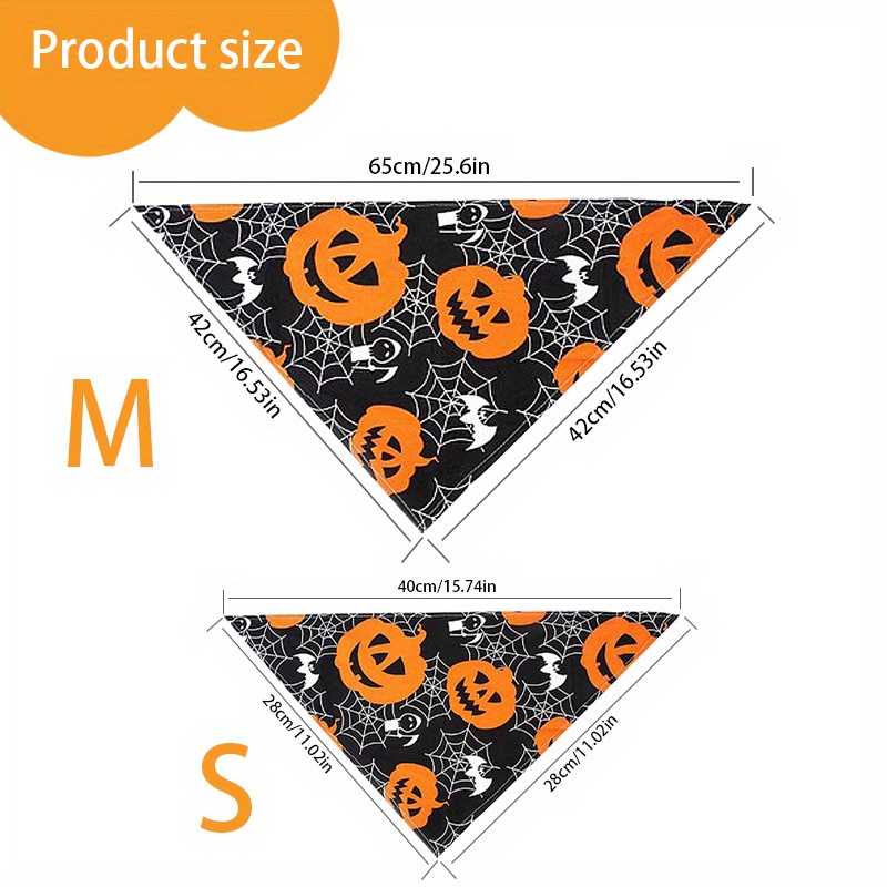 Kcucop 1pc Halloween Pet Triangle Scarf Saliva Towel Large Medium Small ...