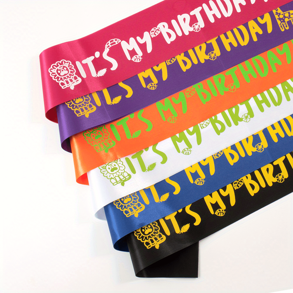 's Birthday Sash Jungle Animal Theme Party Sash Birthday - Temu