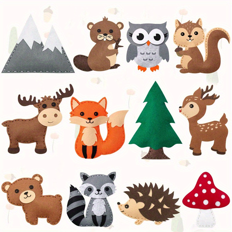 Diy Sewing Felt Plush Animals Homemade Felt Decorations - Temu