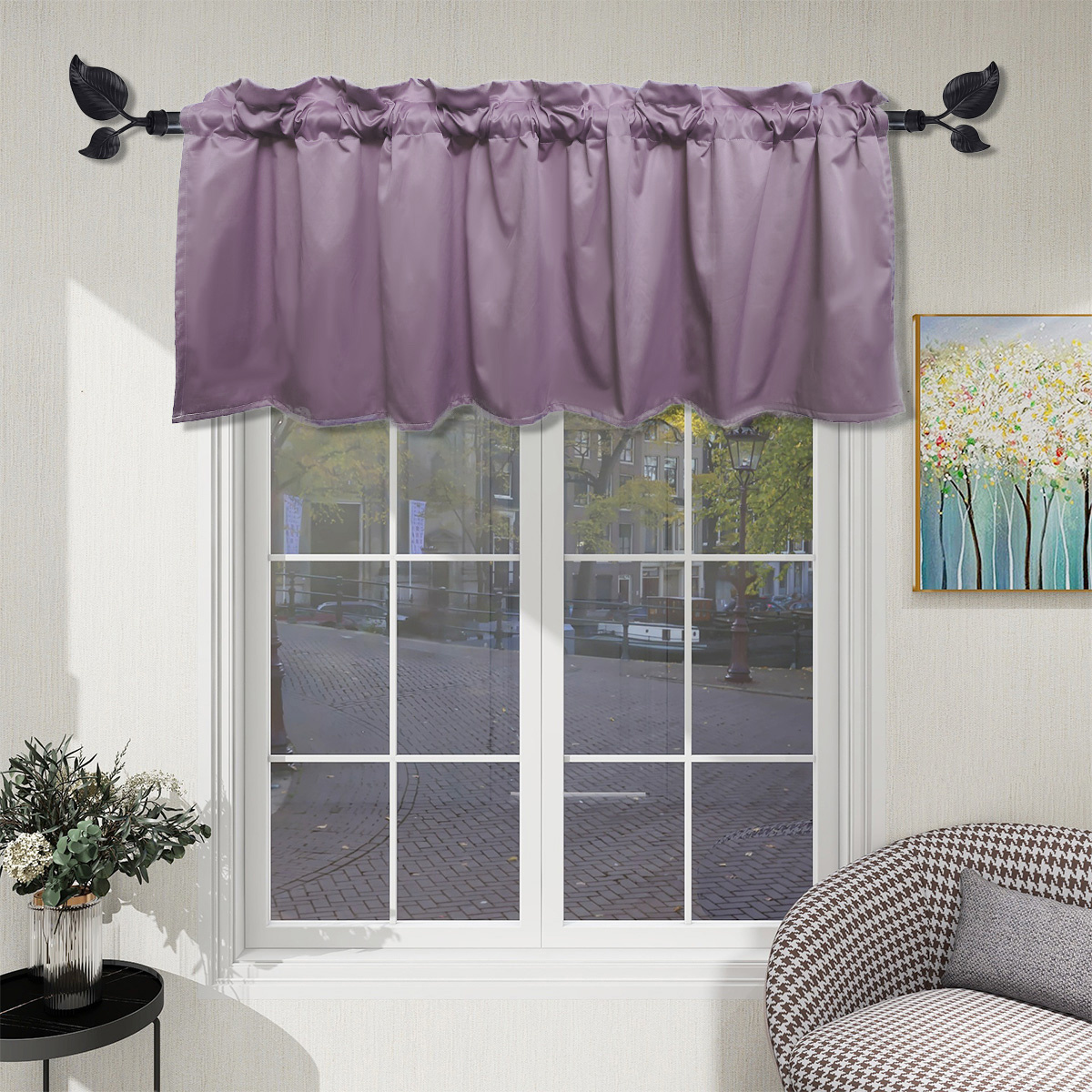 Classic Solid Color Small Curtain Rod Pocket Window - Temu United Kingdom