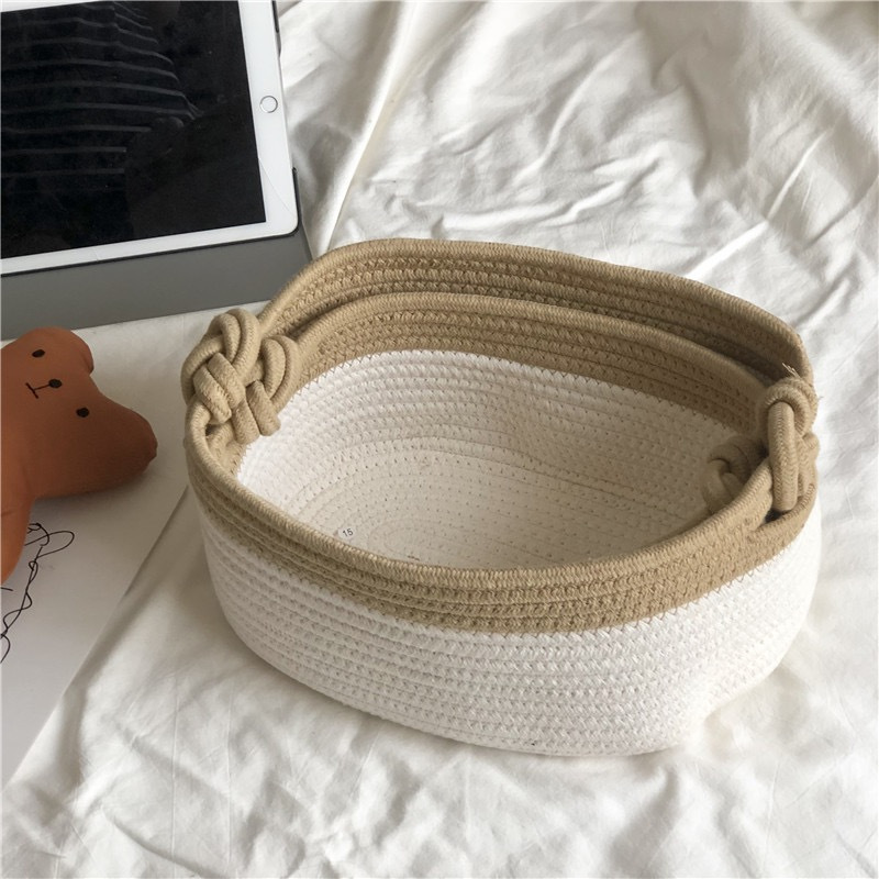Boho Foldable Woven Basket Handles Durable Storage Basket - Temu