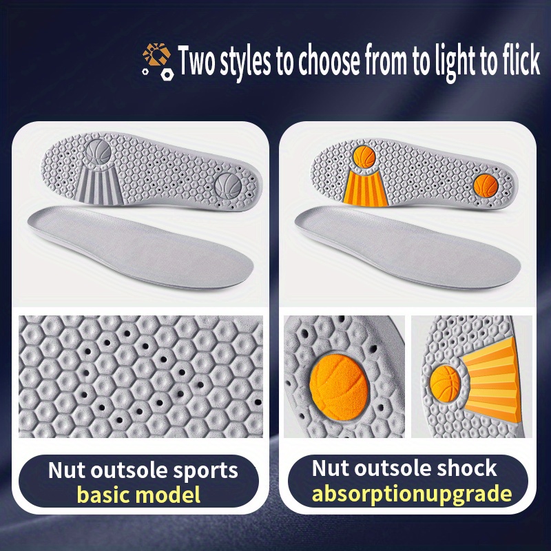Basketball Sports Insoles Shock Absorption Sweat absorbing - Temu ...
