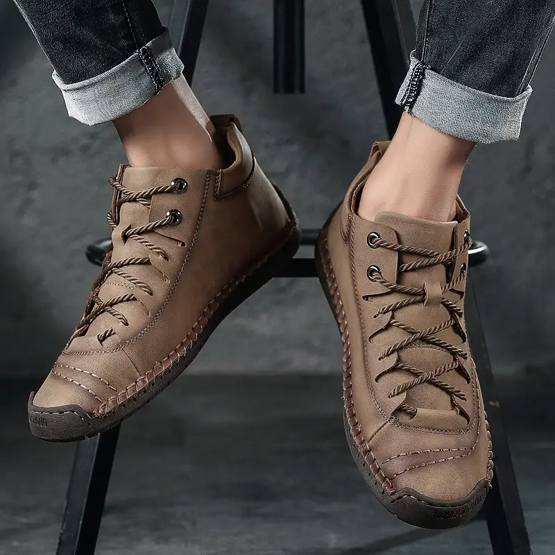 Mens Lace Up Sneakers Ankle Boots Short Boots Casual Walking Shoes