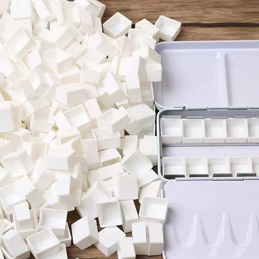 Empty Full/half Pan White Half Pans Paint Plastic Watercolor - Temu ...