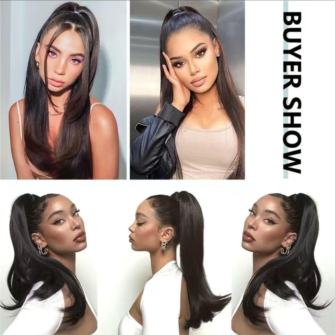 Synthetic Claw Clip Ponytail Hair Extension Ponytail - Temu