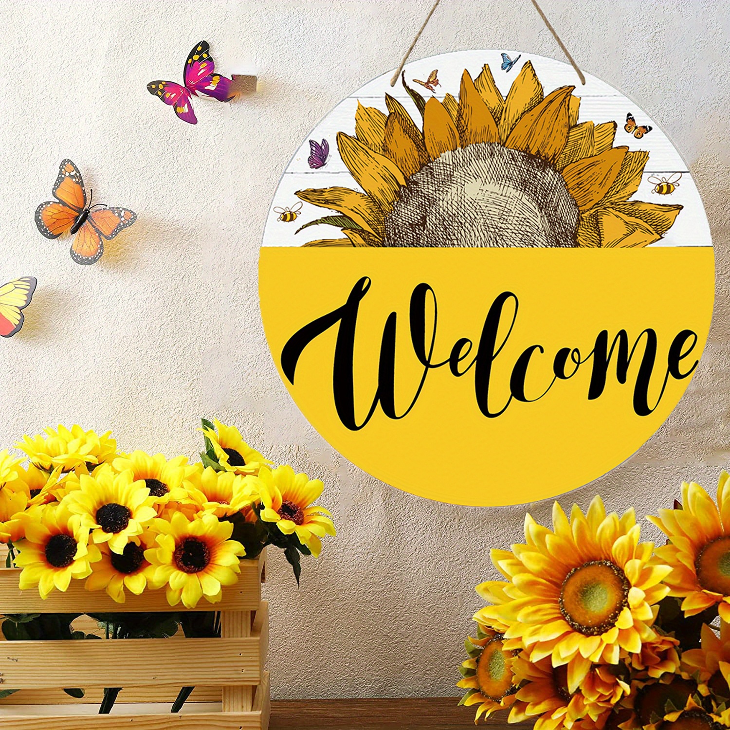 Sunflower Welcome Signs Farm Welcome Signs Wooden Plaques - Temu Australia