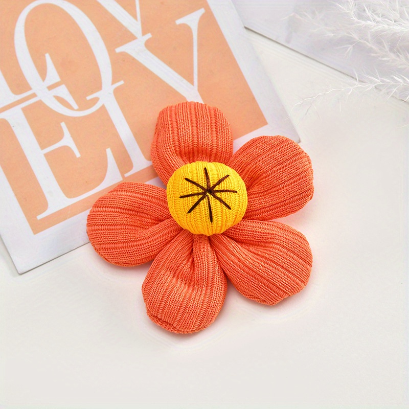 5 Colors Cute Colorful Flower Shape Cloth Charms Hairpin - Temu New Zealand
