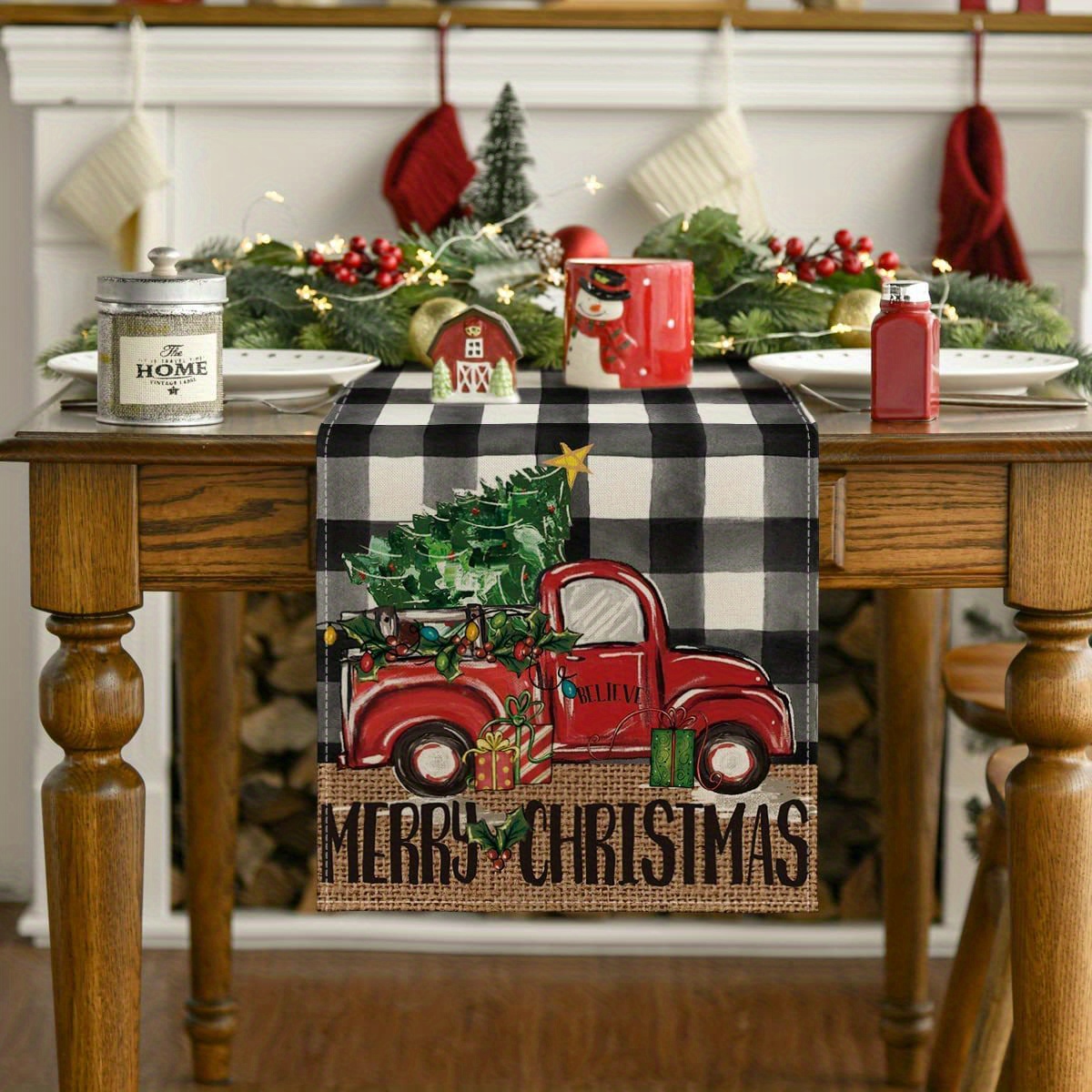 christmas table runner merry christmas tree - Temu United Kingdom