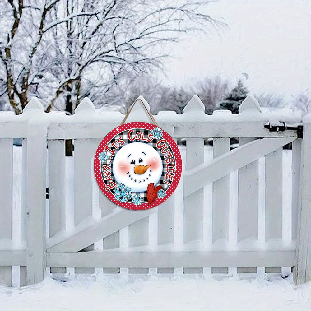 Baby Cold Outside Snowman Wooden Tin Sign Christmas - Temu United