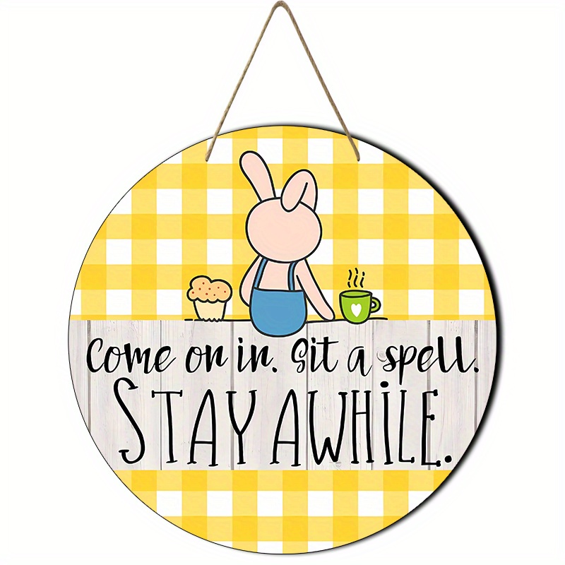 Come Sit A Wooden Plaques Wooden Wall Signs Holiday - Temu United Kingdom
