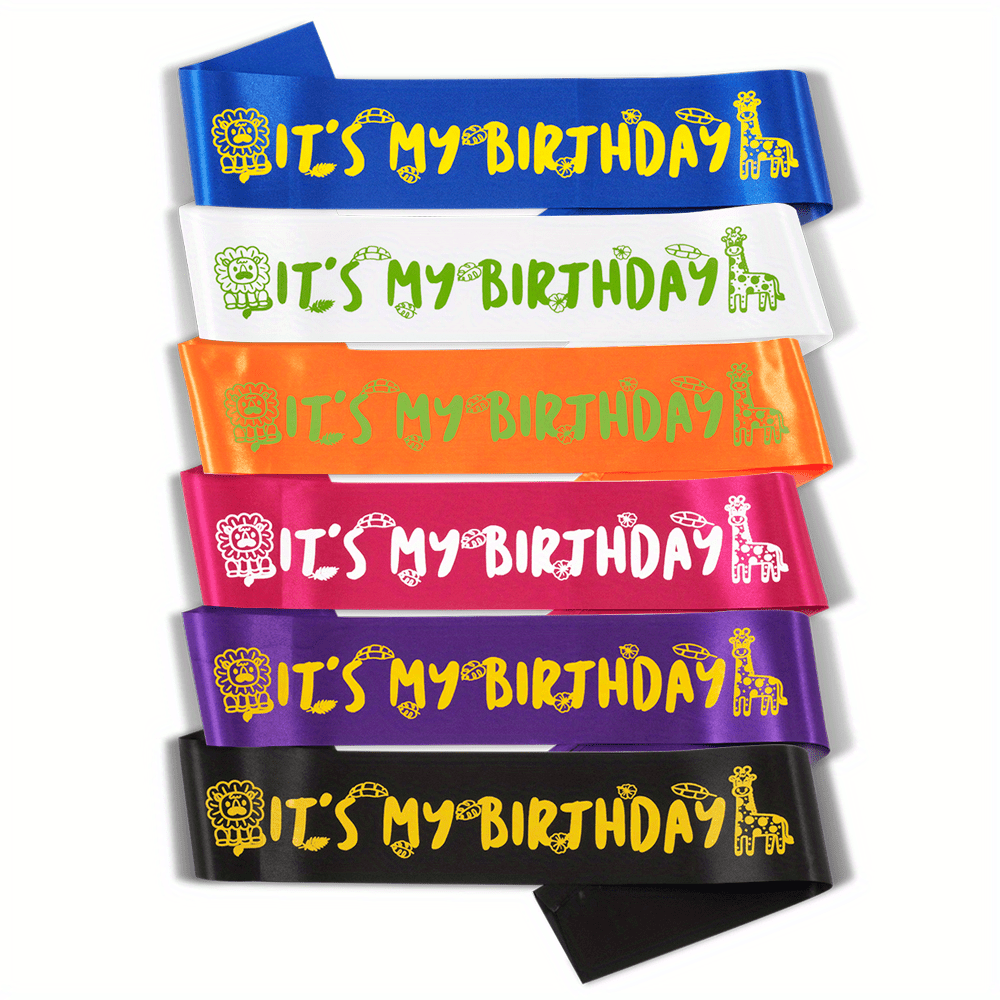 's Birthday Sash Jungle Animal Theme Party Sash Birthday - Temu