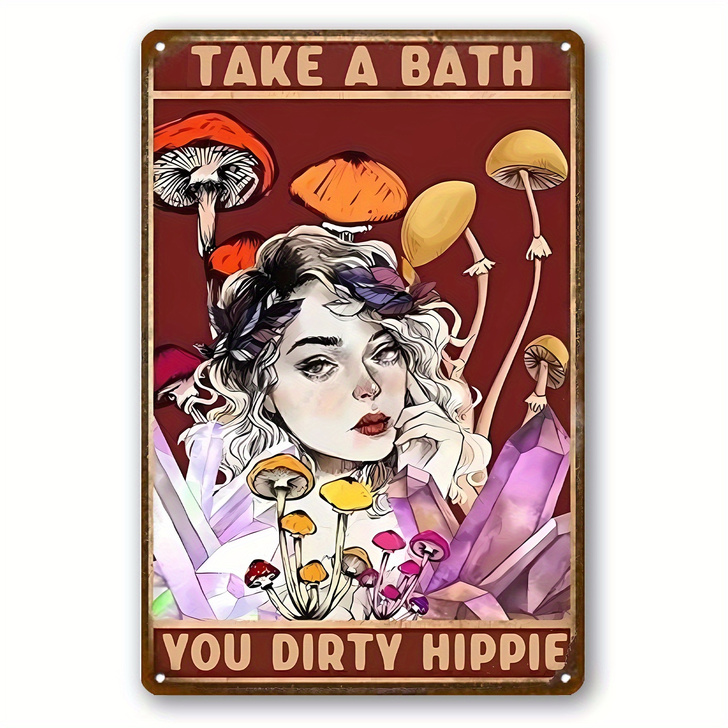 Tin Metal Sign Mushroom Shower 're Dirty - Temu Australia