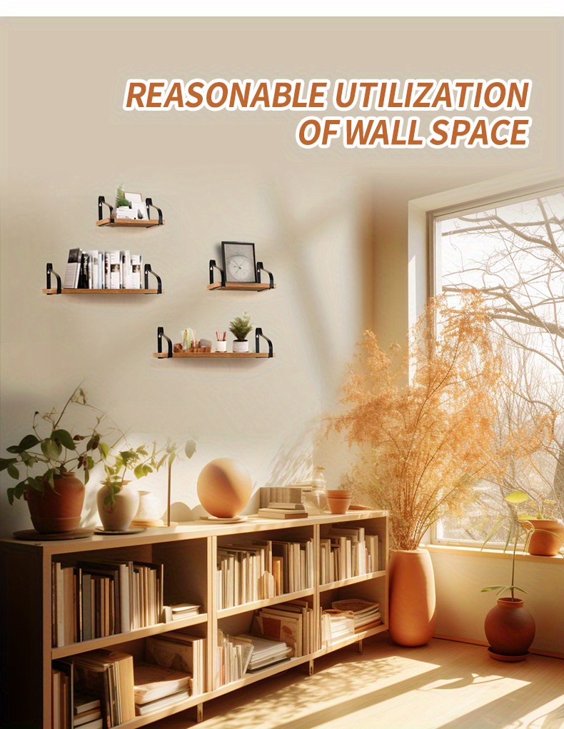 Wall Mounted Floating Shelf Rustic Storage Shelf Wood - Temu