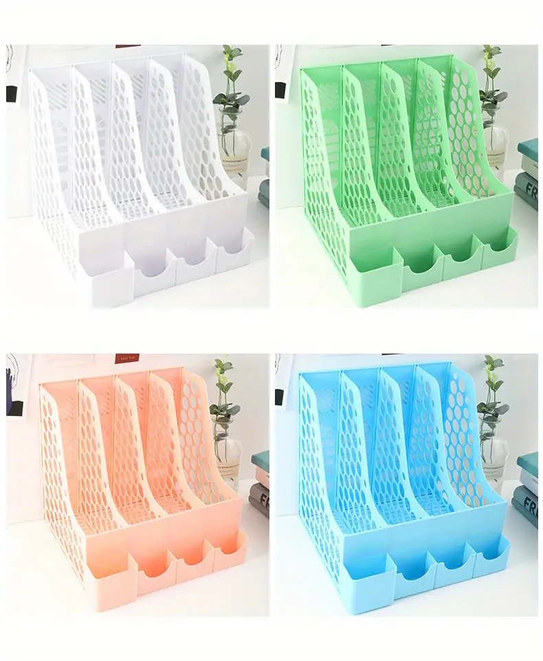 1pc 두꺼운 데스크탑 파일 캐비닛 파일 홀더 책장 파일 칼럼 다층 파일 상자 네 개의 칼럼 저장 상자 데스 Temu